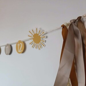Neutral Sun Photo Display, Earthy Tones Sun Milestone Banner, Our ...