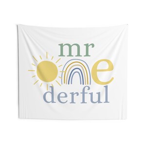 Mr One Derful Banner Sign, Mr One Derful Backdrop, Mr One Derful Decor ...