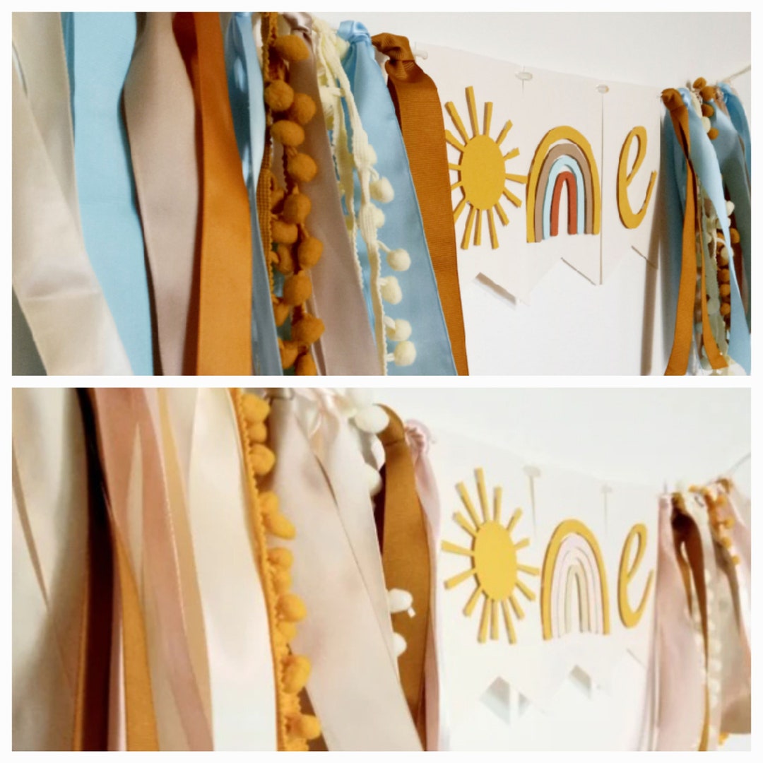 Twins First Birthday Decor, Boy Girl Twins Sun Banners, Sun Rainbow ...