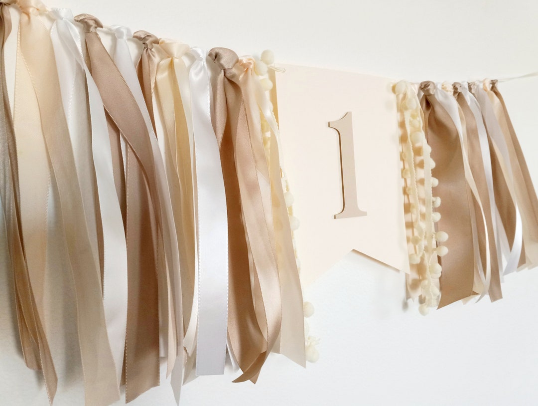 Neutral High Chair Banner, Muted Tones Birthday Banner, Gender Neutral ...