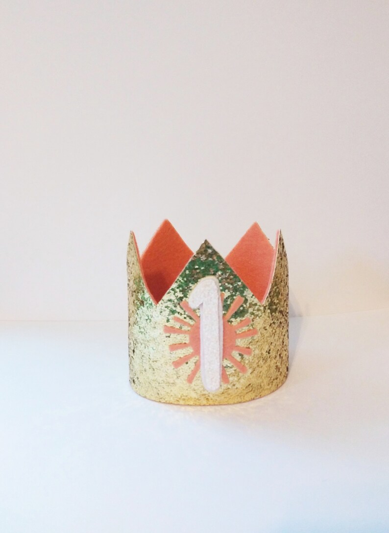 Gold Glitter Sun Crown Sun Theme Crown First Birthday Crown | Etsy