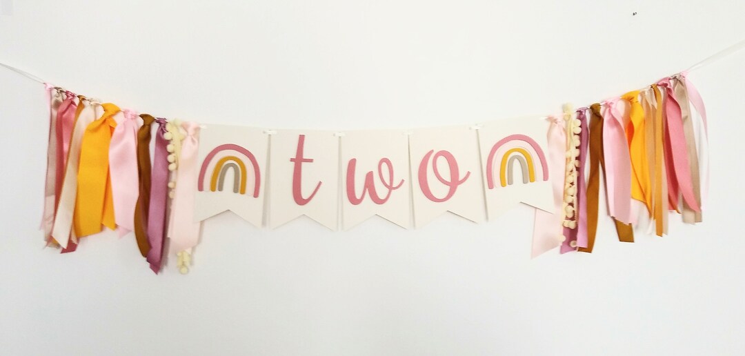 2nd Birthday Banner Girl, 2nd Birthday Decor, Second Birthday Sign, Two ...