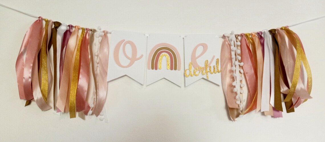 Miss Onederful Rainbow One Banner Muted Rainbow First Miss - Etsy