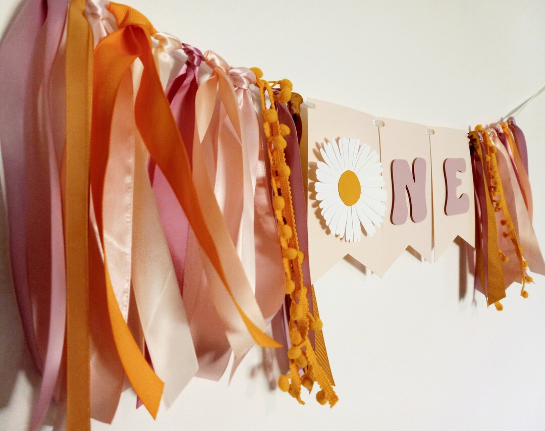 Groovy One High Chair Banner, Daisy Banner, One Groovy Babe Decor ...