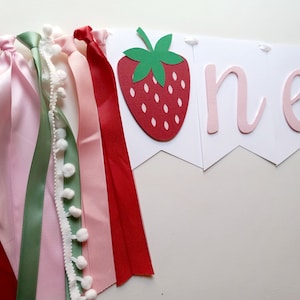 Berry 1st Birthday Decor, High Chair Sign Strawberry, Strawberry Tassel ...