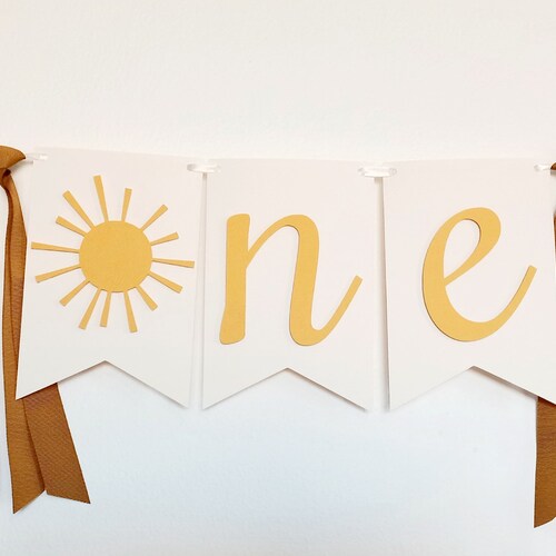 Neutral One Sun High Chair Banner Muted Earth Tone First - Etsy