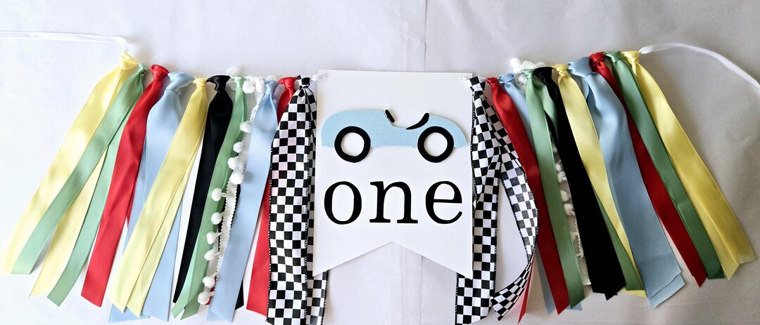 Retro Car High Chair Banner, Vintage Style Race Car High Chair Sign ...