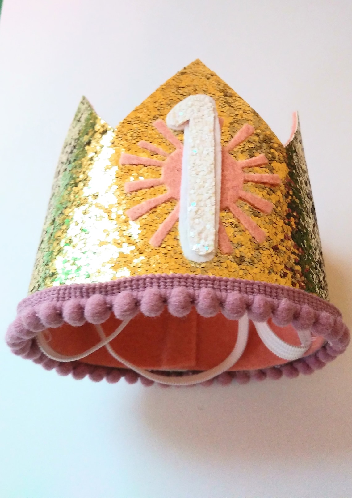 Gold Glitter Sun Crown Sun Theme Crown First Birthday Crown | Etsy