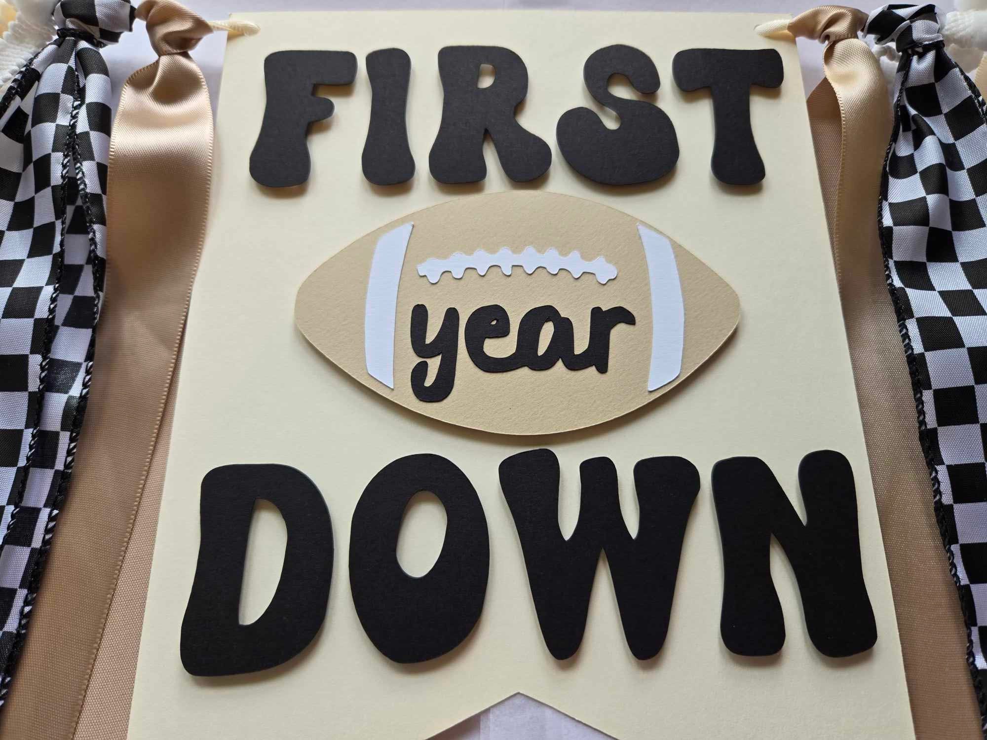 Retro Style First Year Down Banner, Neutral First Down High Chair ...