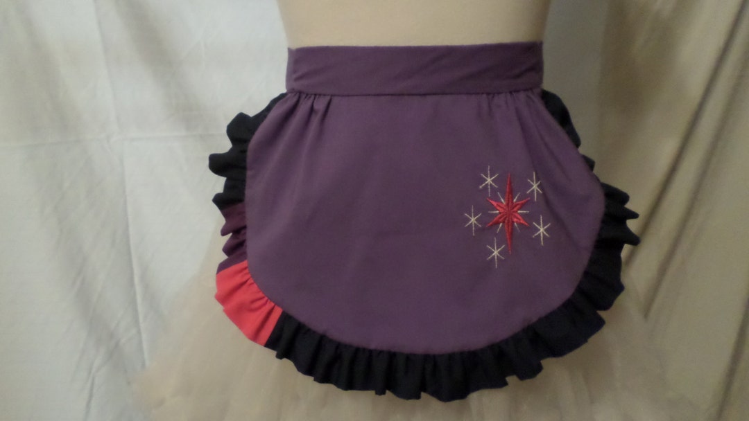 MLP Twilight Sparkle Inspired Round Gothic Lolita Apron W/ Ruffle Trim ...