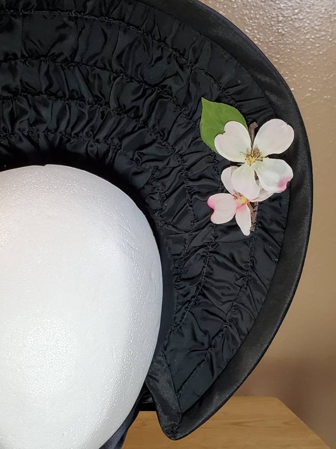 Black Satin Gothic Lolita Romantic Era Bonnet | Etsy