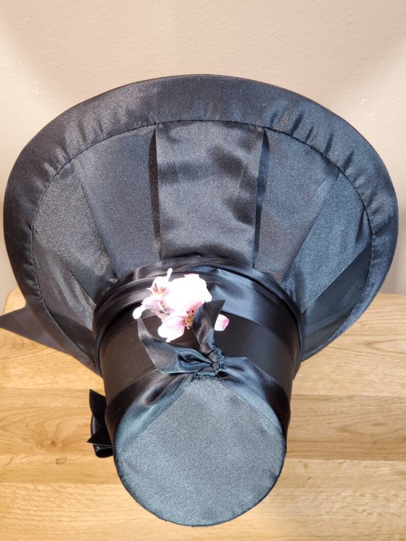 Black Satin Gothic Lolita Romantic Era Bonnet - Etsy