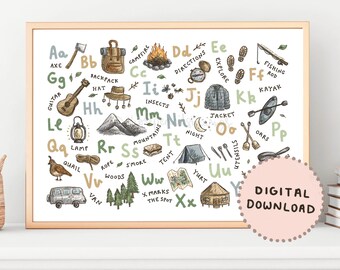The Great Outdoors ABC Print - Etsy
