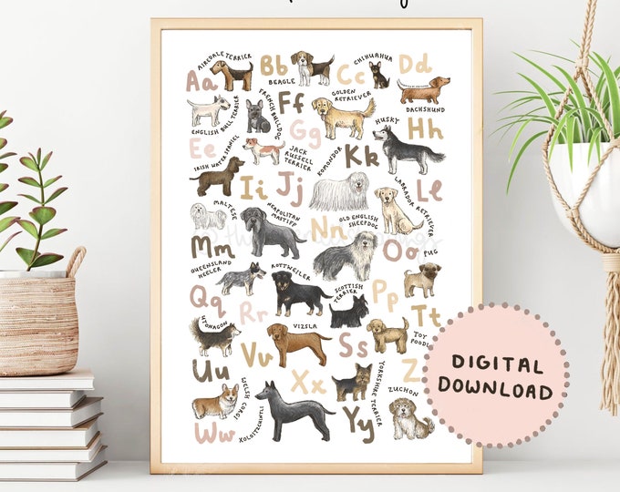 Dog Alphabet Chart Poster 18x24 - Etsy