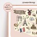 Paris Map Print: Illustrated Landmarks Travel Poster (digital Download ...