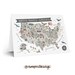 Map of USA Greeting Card Cute Illustrated United States Map Card ...