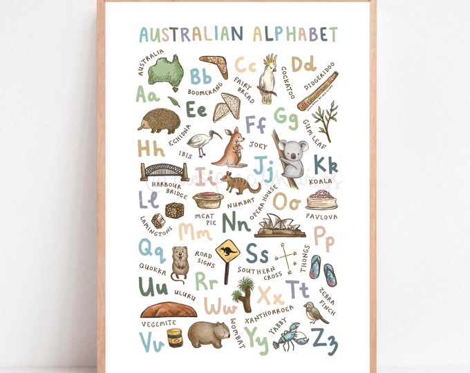 ABC Alphabet Flashcards Learning Letter Native Australian Animals Play ...