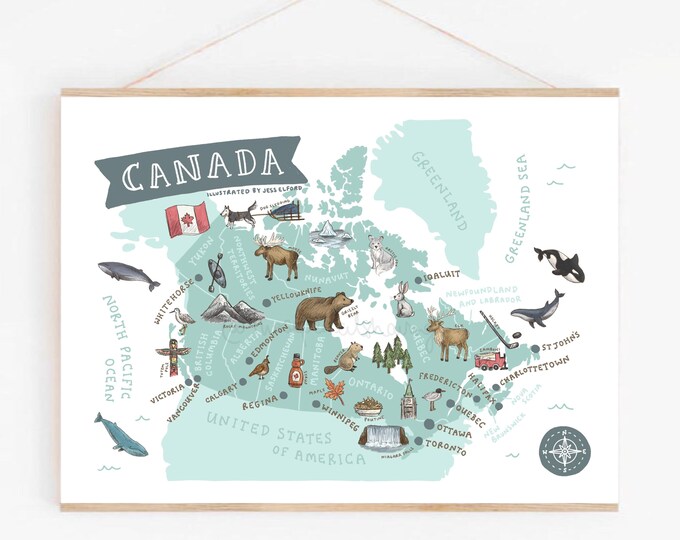 Map of Canada Poster - Etsy Canada