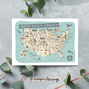 Cute United States Map - Etsy
