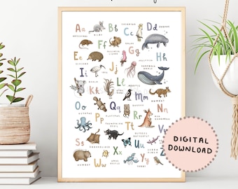 Australian Animal Alphabet - Etsy