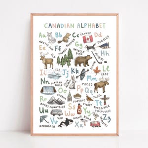 Canadian Alphabet Print: A-Z Illustrated Kids Wall Art - Etsy