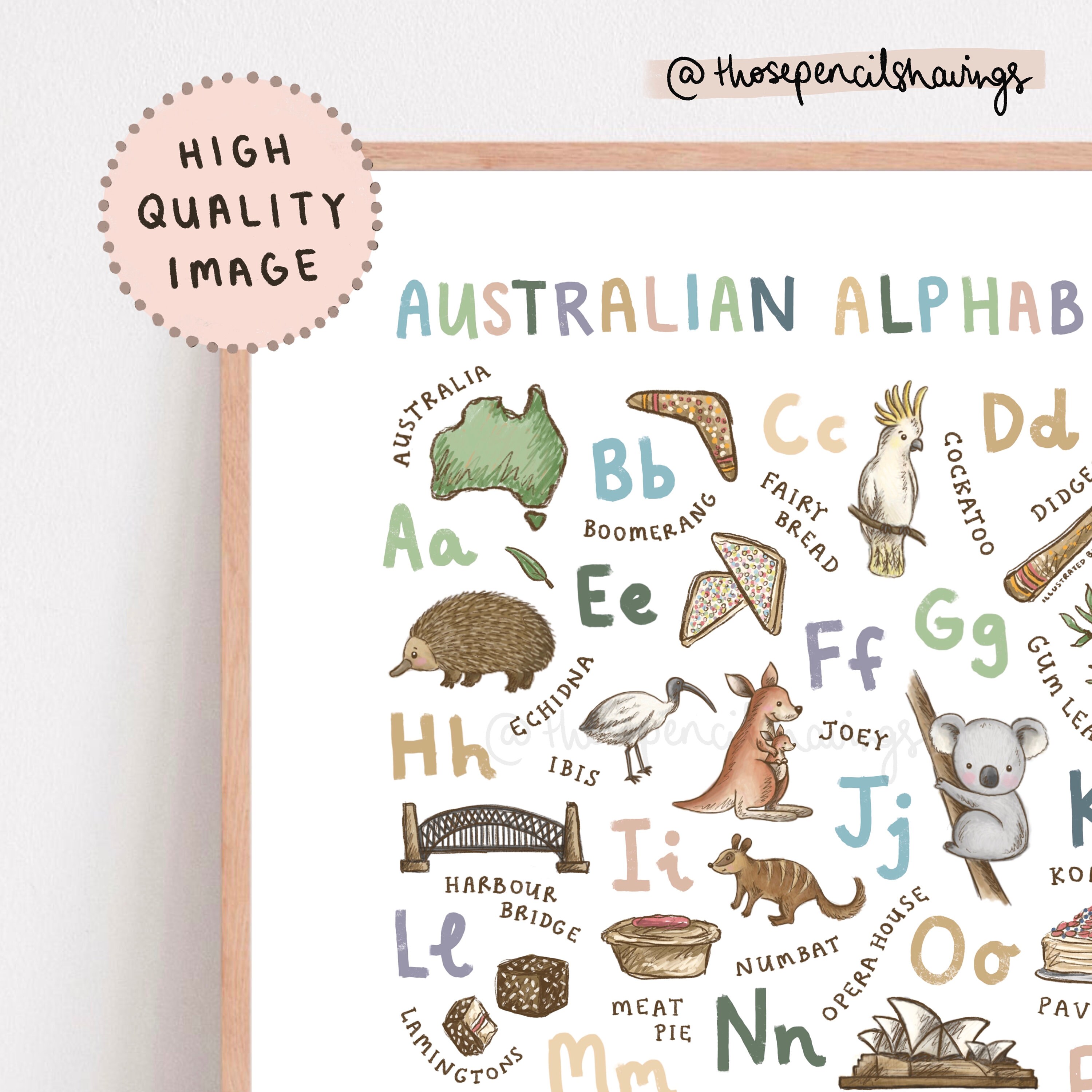 Australian Alphabet Print: Aussie Animals A-Z (digital Download) - Etsy