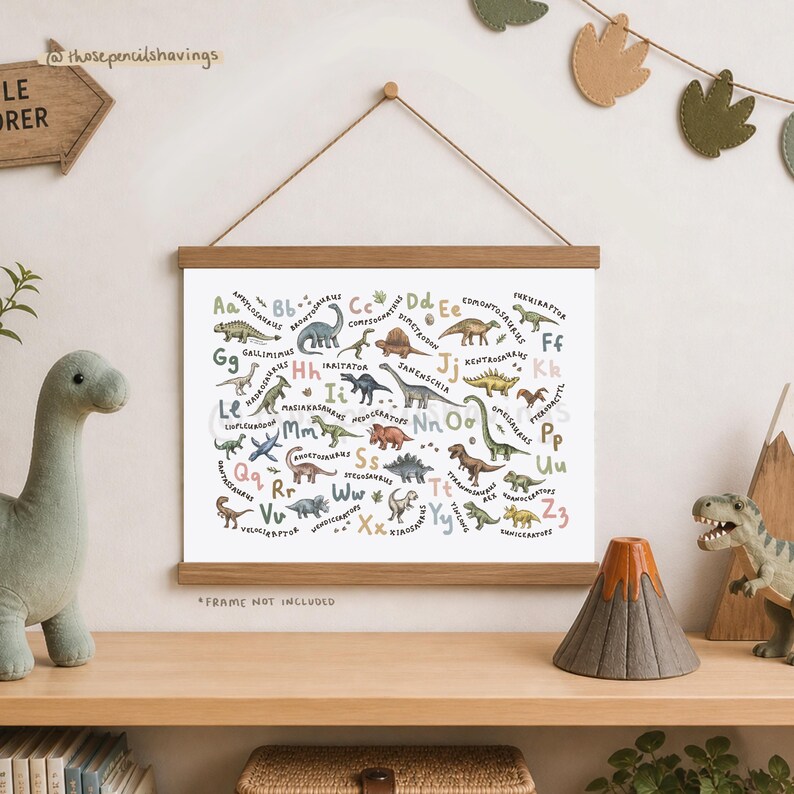 Dinosaur Alphabet Print: A-Z Dino Nursery, Classroom Art - Etsy