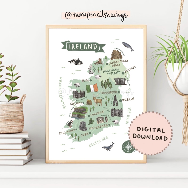 Ireland Map Stickers - Etsy