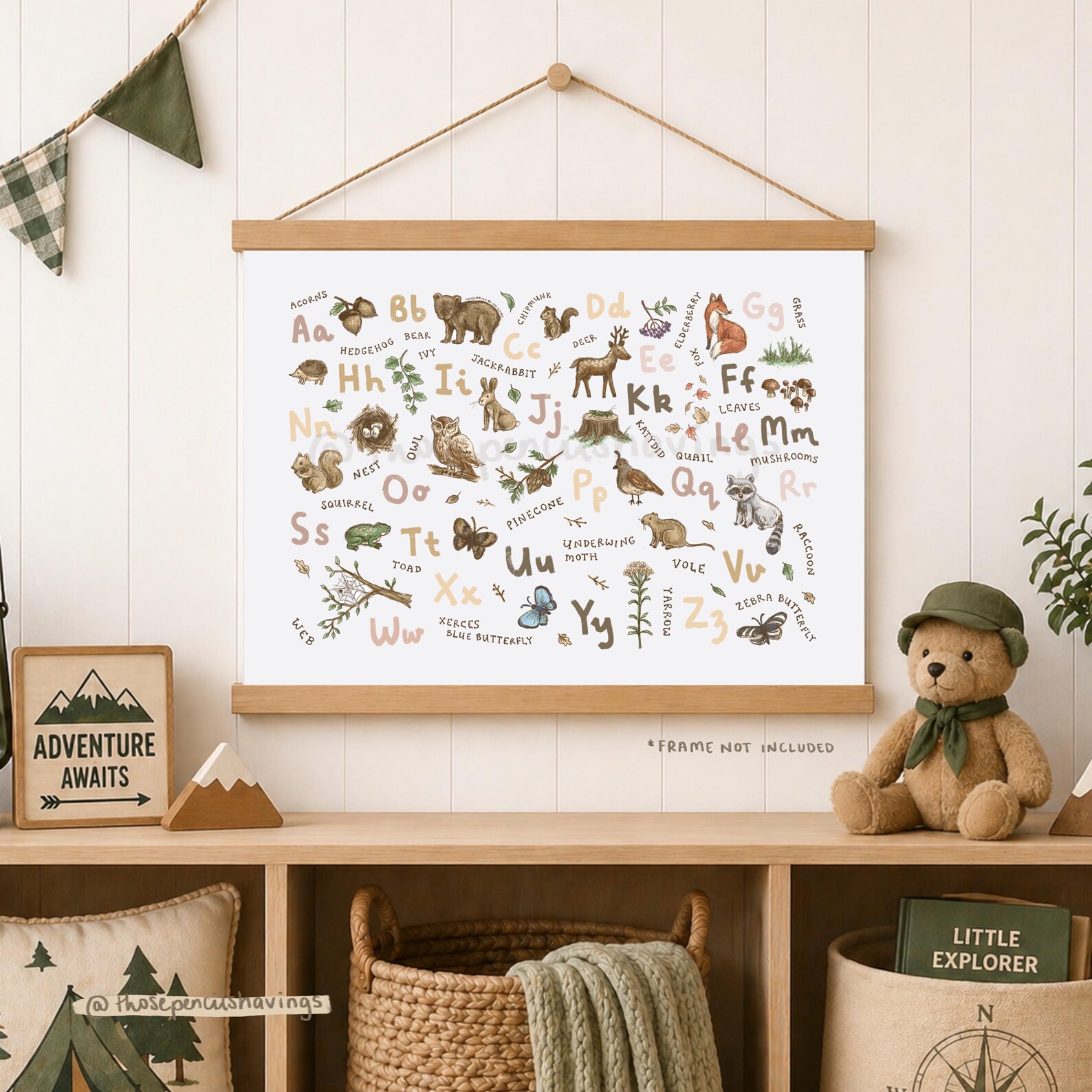 Woodland Animals Alphabet Print: Whimsical Nursery ABC Wall Art - Etsy
