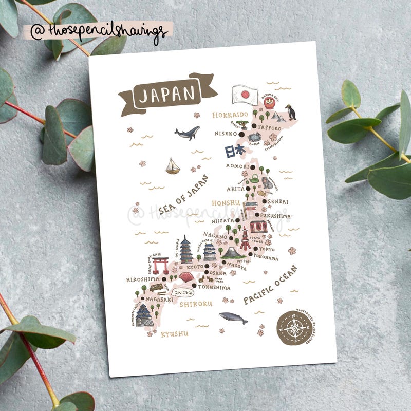 Japanese Postcards - Etsy