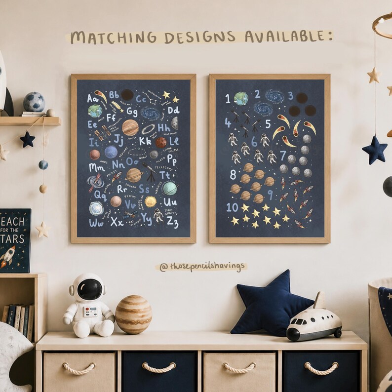 Solar System Print: Educational Planets Poster, Kids Room Decor ...