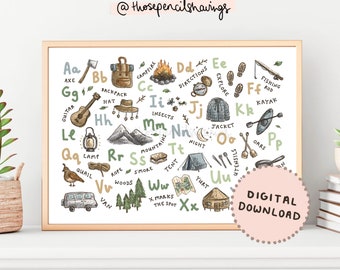 The Great Outdoors ABC Print - Etsy