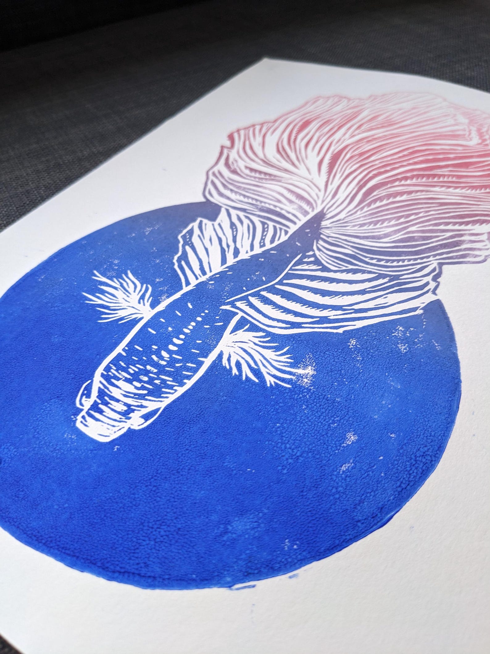 Octopus Linocut - Handmade Print - Etsy