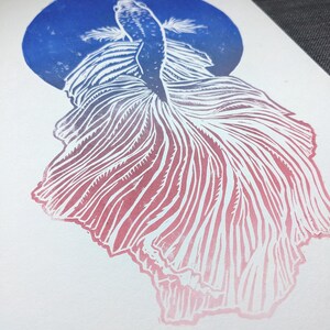 Octopus Linocut - Handmade Print - Etsy