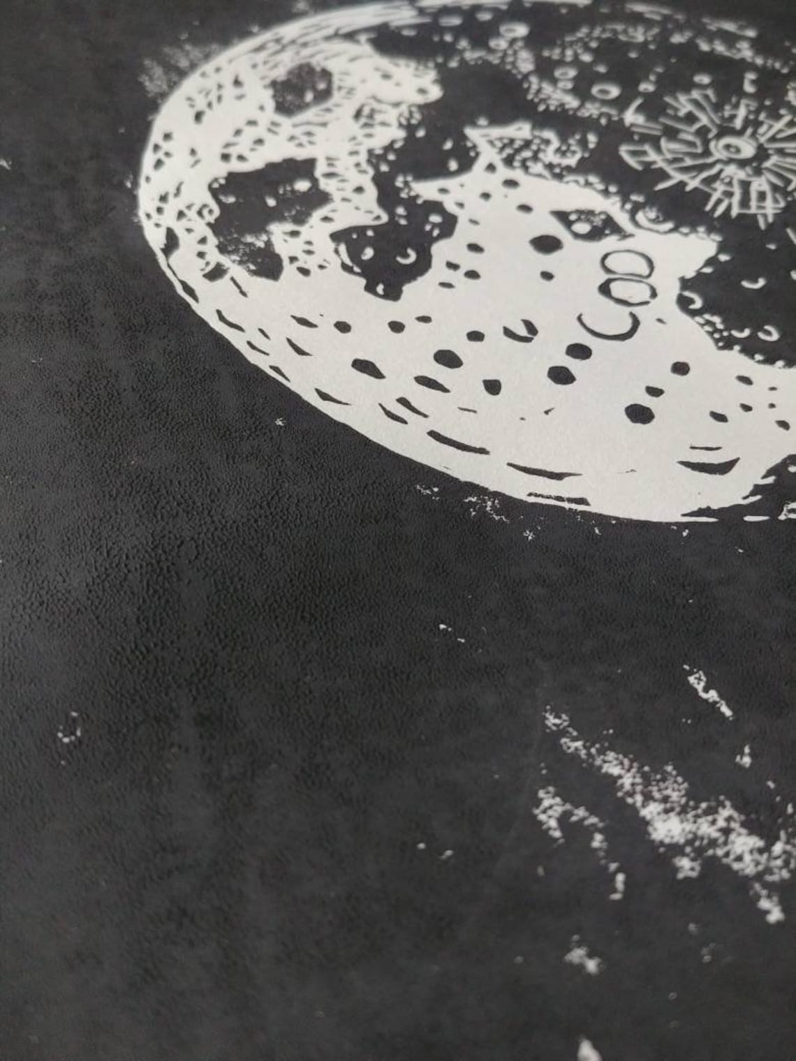 Full Moon Linocut - Etsy