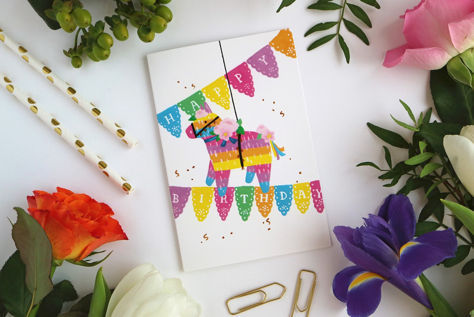 Pinata Card Happy Birthday Greeting Card | Etsy