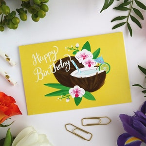 Coconut Card Happy Birthday Greeting Card - Etsy UK