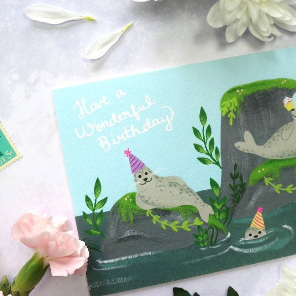 Seal Birthday Card - Etsy UK