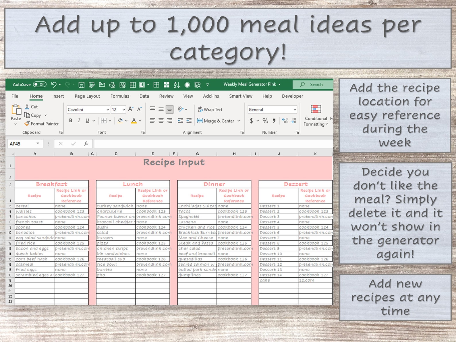 Weekly Meal Plan Generator Print Friendly Meal Planner - Etsy