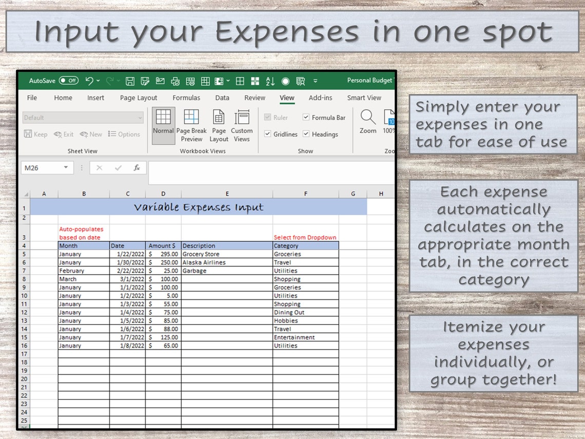 Excel Monthly Budget Planner Template Digital Financial Spreadsheet ...