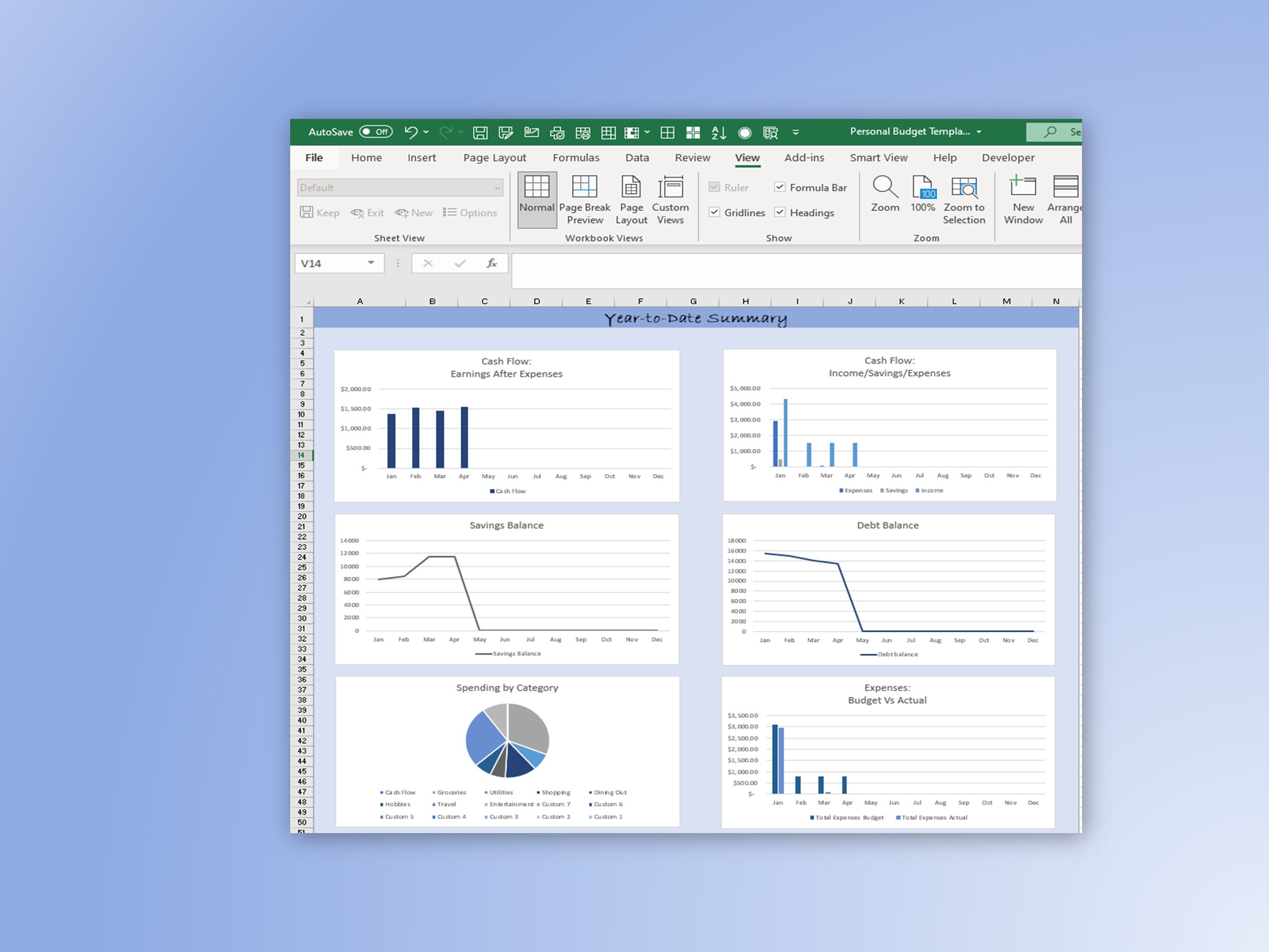 Excel Monthly Budget Planner Template Digital Financial - Etsy Canada