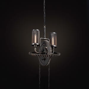 Pendant Lamp in Loft Style Gears Chandelier, Steam Punk Hang Lamp ...
