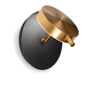 Geometric Circular Gold LED Wall Lights Fixture Black Swivels Sconce ...