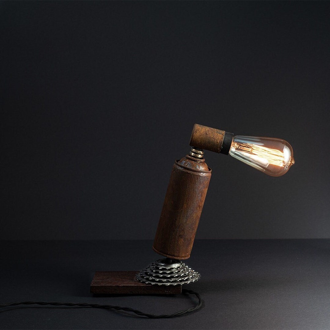 Pipe Loft Table Lamp, Steampunk Desk Lamp, Bmx Rider Gift, Industrial ...