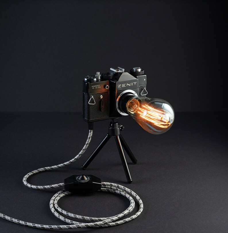 Camera Lamp, Vintage Desk Lamp, Retro Table Lighting, Photo Camera ...