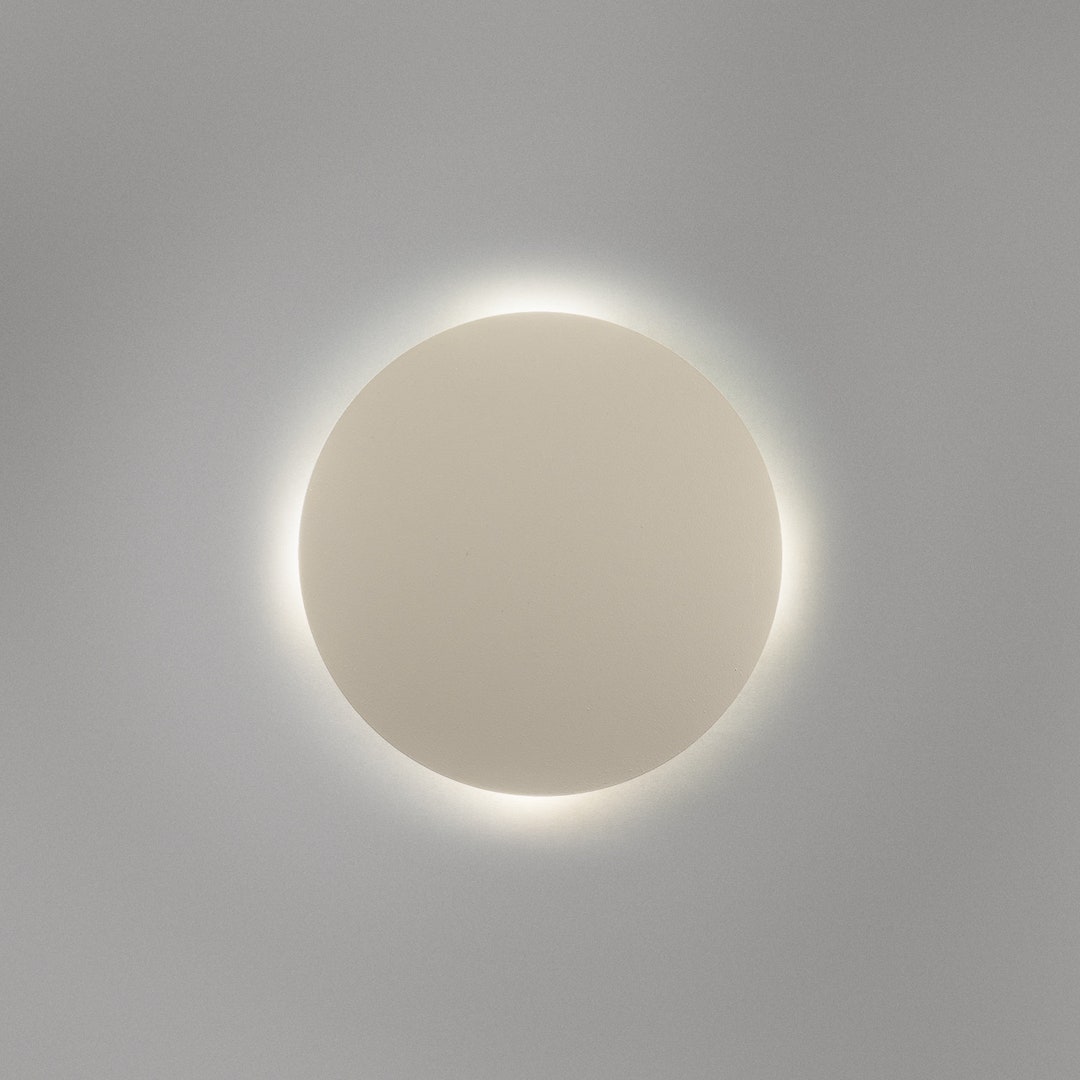 Modern Round Wall Lamp Metal Brown Minimalist Sconce Living Room Wall ...