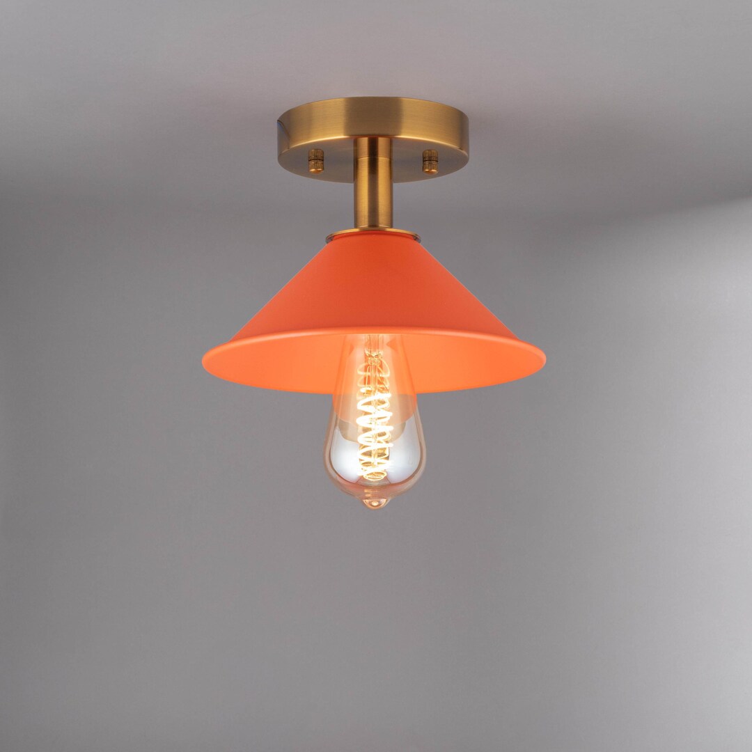 Handmade Green Cone Ceiling Lamp for Teenager Bedroom - Etsy