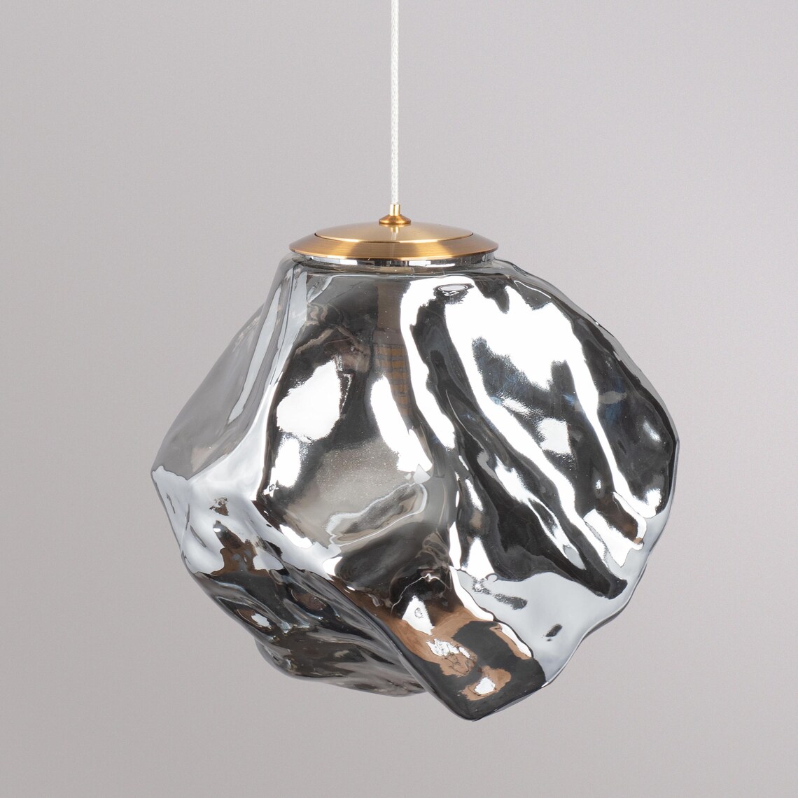 Distorted Glass Pendant Light, Melting Glass Lampshade, Living Room ...