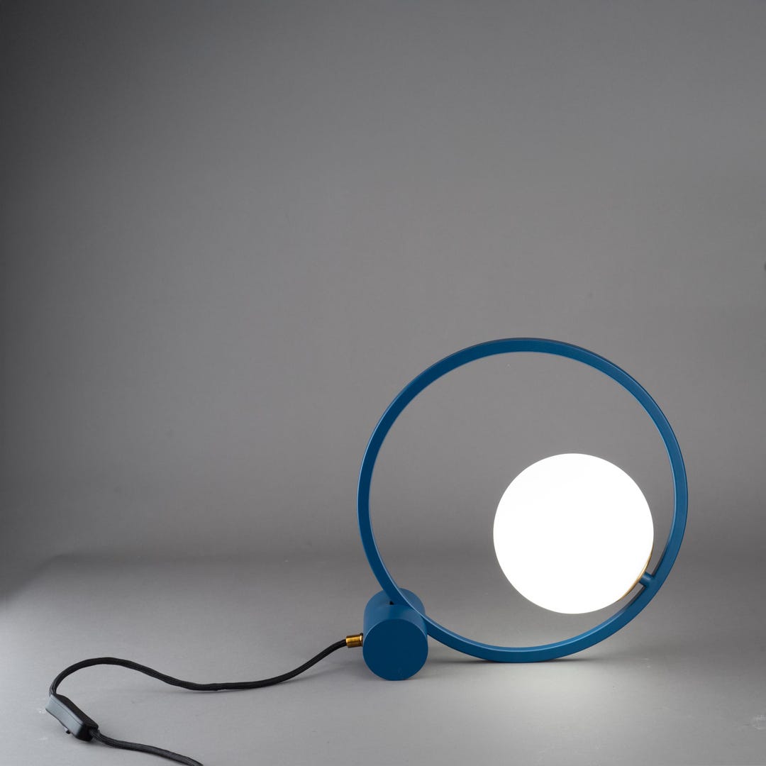 Modern Desk Lamp, Circle Table Lamp, Unique Desk Lamp, Minimal Round ...