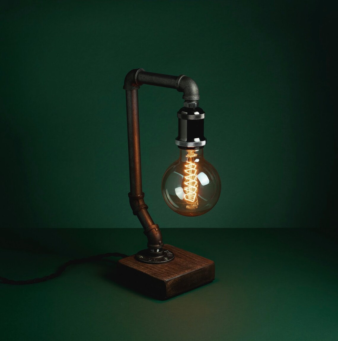 Steampunk Pipe Lamp/ Farmhouse Table Lamp/ Edison Retro Lamp/ - Etsy